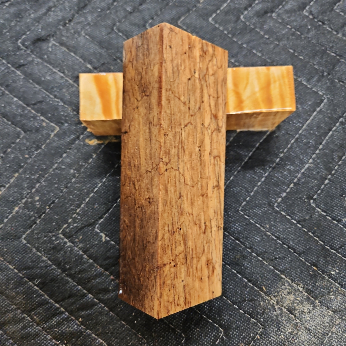 Spalted guava knife scale stabilized