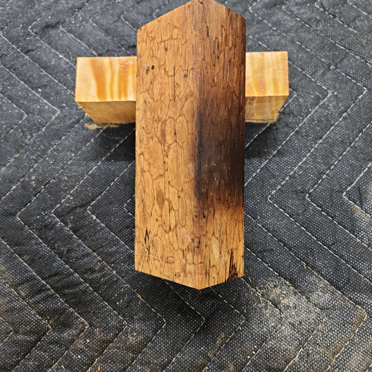 Spalted guava knife scale stabilized