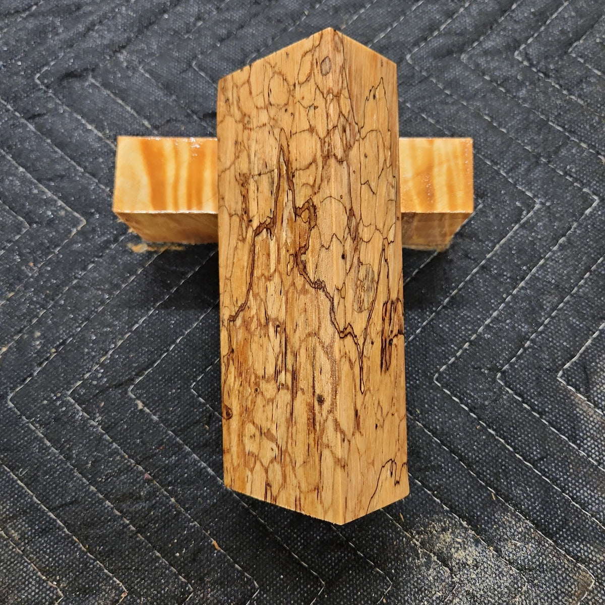 Spalted guava knife scale stabilized